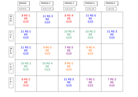 Timetable Template colour coded excellent | Teaching Resources