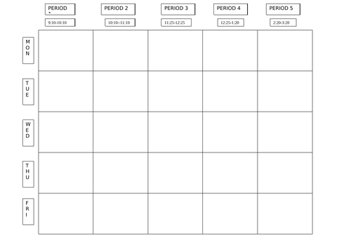Timetable Template colour coded excellent | Teaching Resources