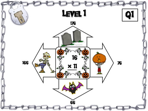 Halloween Escape Room Math: Two Digit Multiplication Game for 3rd 4th ...