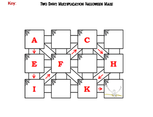 Halloween Math Maze: Two Digit Multiplication Activity | Teaching Resources