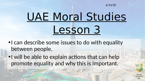 UAE Moral Studies - Year 8 (Grade 7) - Lesson 3 - Equality Amoung ...