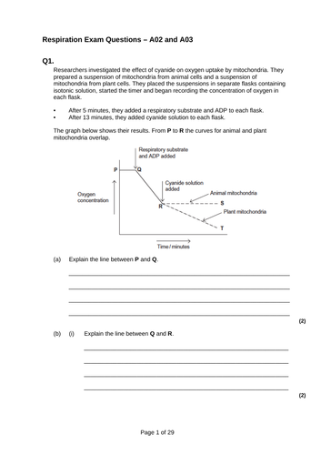 AQA A LEVEL BIOLOGY RESPIRATION FULL UNIT OF WORK BUNDLE | Teaching ...
