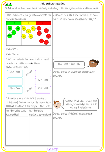 Add And Subtract 100s Lesson Pack Year 3 Addition And Subtraction
