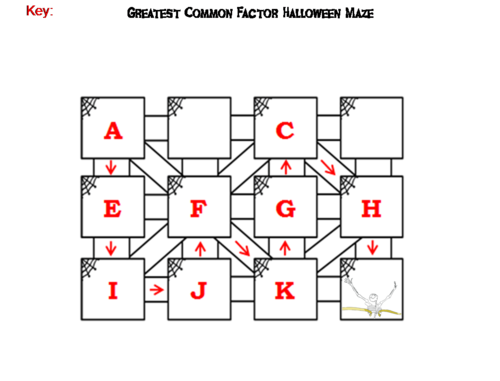 Halloween Math Maze: Greatest Common Factor Activity | Teaching Resources