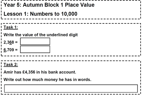 Year 5: Autumn Block 1 Place Value - Lesson 1 Numbers to 10,000 ...