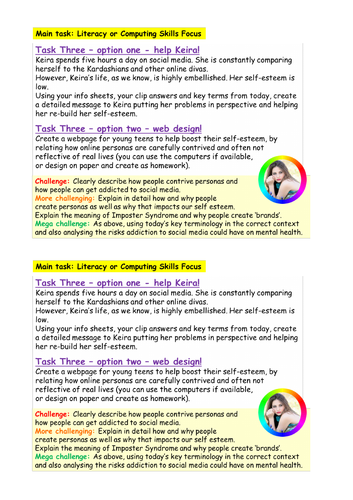 Social Media + Self-Esteem PSHE | Teaching Resources