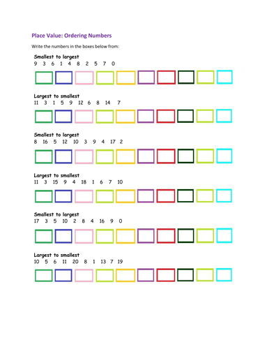 Place Value: Ordering Numbers | Teaching Resources