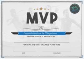 PE/Physical Education MVP Certificate | Teaching Resources