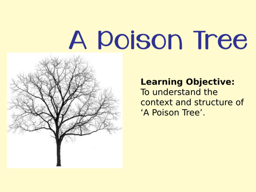 A POISON TREE by William Blake (EDEXCEL) | Teaching Resources