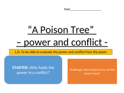 A POISON TREE by William Blake (EDEXCEL) | Teaching Resources