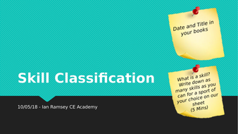 Edexcel GCSE PE - Skill Classification | Teaching Resources