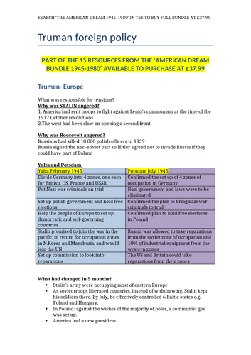 Truman foreign policy | Teaching Resources