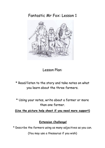Fantastic Mr Fox: Chapter 1 Lesson - Describing The Farmers | Teaching ...