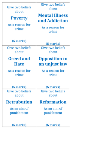 40 Exemplar Crime and Punishment Exam Style Question Cards - 4 and 5 ...