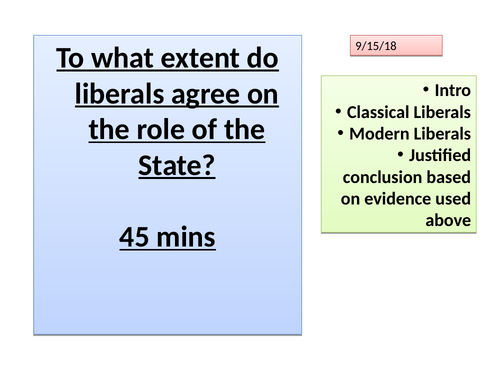 A Level Politics EDEXCEL Core Political Ideas Liberalism | Teaching ...