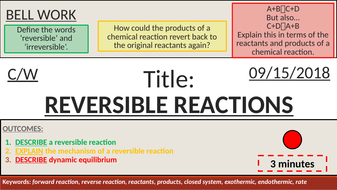 KS4 New GCSE (9-1) - Reversible Reactions + Dynamic Equilibrium (AQA C8 ...
