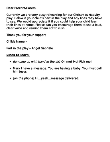 Nativity Script | Teaching Resources