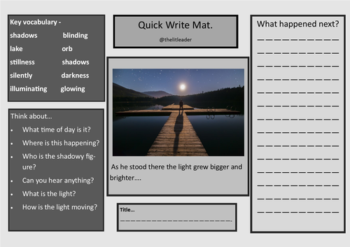 Quick Write Mats | Teaching Resources