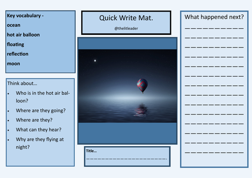 Quick Write Mats | Teaching Resources