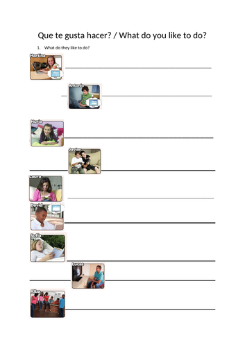 Spanish Viva 1- Module 2 Mi tiempo libre LA worksheets | Teaching Resources