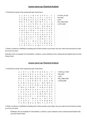 Three short activities - AQA Chemical Analysis - ideal for starter ...