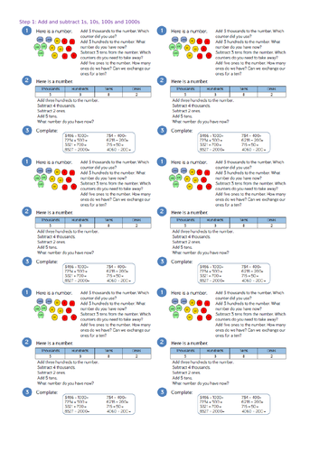 White Rose Year 4 - Autumn Block 2 - Addition and Subtraction - Week 1 ...