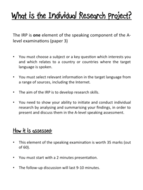 IRP- Individual Research Project- French A Level- The complete guide ...