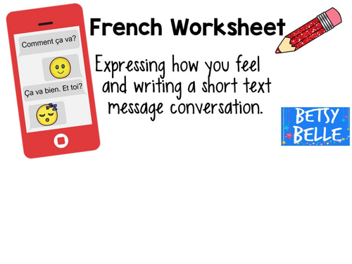 French Worksheet/activity: Saying how you feel + emojis | Teaching ...