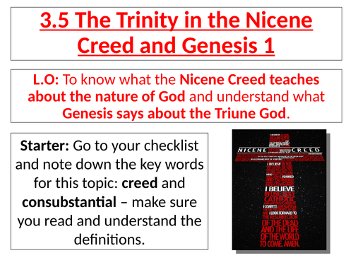 AQA B GCSE - 3.5 - The Trinity in the Nicene Creed and Genesis 1 ...