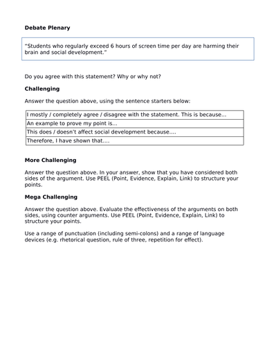 Online Safety - Screen Time | Teaching Resources