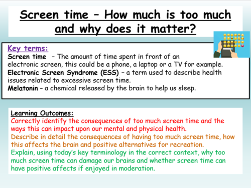 Online Safety - Screen Time | Teaching Resources