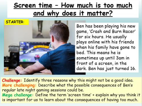 Online Safety - Screen Time | Teaching Resources