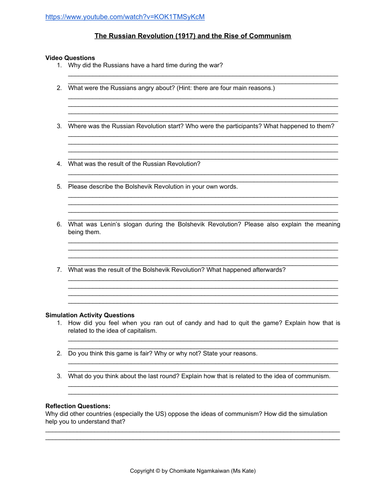 World History Lesson: Russian Revolution and the Rise of Communism ...