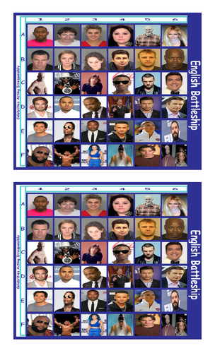 Celebrities Acting Irresponsibly Legal Size Photo Battleship Game ...