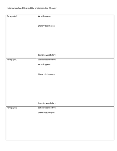 Preparation for Creative Writing Assessment | Teaching Resources