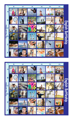Free Time and Hobbies Legal Size Photo Battleship Game | Teaching Resources