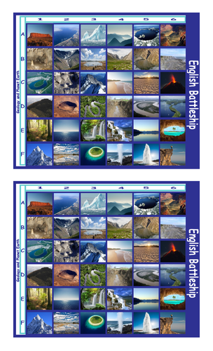 Geology and Planet Earth Legal Size Photo Battleship Game | Teaching ...