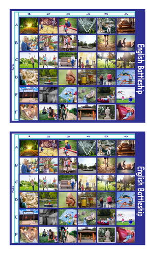 Park Things and Activities Legal Size Photo Battleship Game | Teaching ...