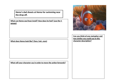 Character description - plan/worksheets/model texts/planning sheets/LA ...
