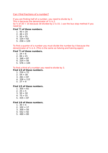 Fractions worksheets and answers - year 5 | Teaching Resources