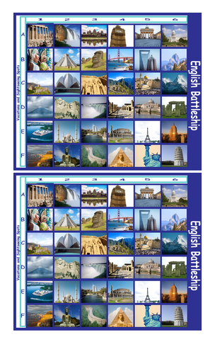 Vacation and Sightseeing Spots Legal Size Photo Battleship Game ...