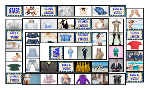 Clothing and Fashion Legal Size Photo Board Game | Teaching Resources