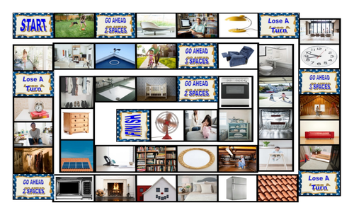 House Rooms and Furniture Legal Size Photo Board Game | Teaching Resources