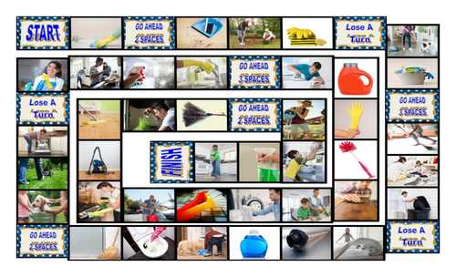 Household Chores and Cleaning Supplies Legal Size Photo Board Game ...