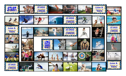 Sports and Exercise Legal Size Photo Board Game | Teaching Resources