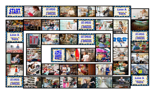 Stores and Shops Legal Size Photo Board Game | Teaching Resources