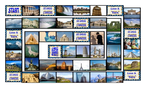 Vacation and Sightseeing Spots Legal Size Photo Board Game | Teaching ...