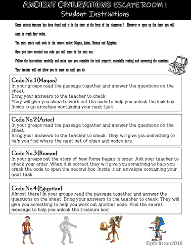 Ancient Civilizations Escape Room | Teaching Resources