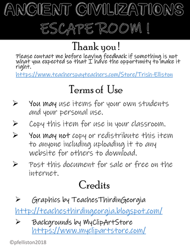 Ancient Civilizations Escape Room | Teaching Resources