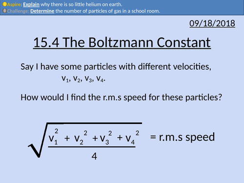 OCR A Level Physics: The Boltzmann constant | Teaching Resources